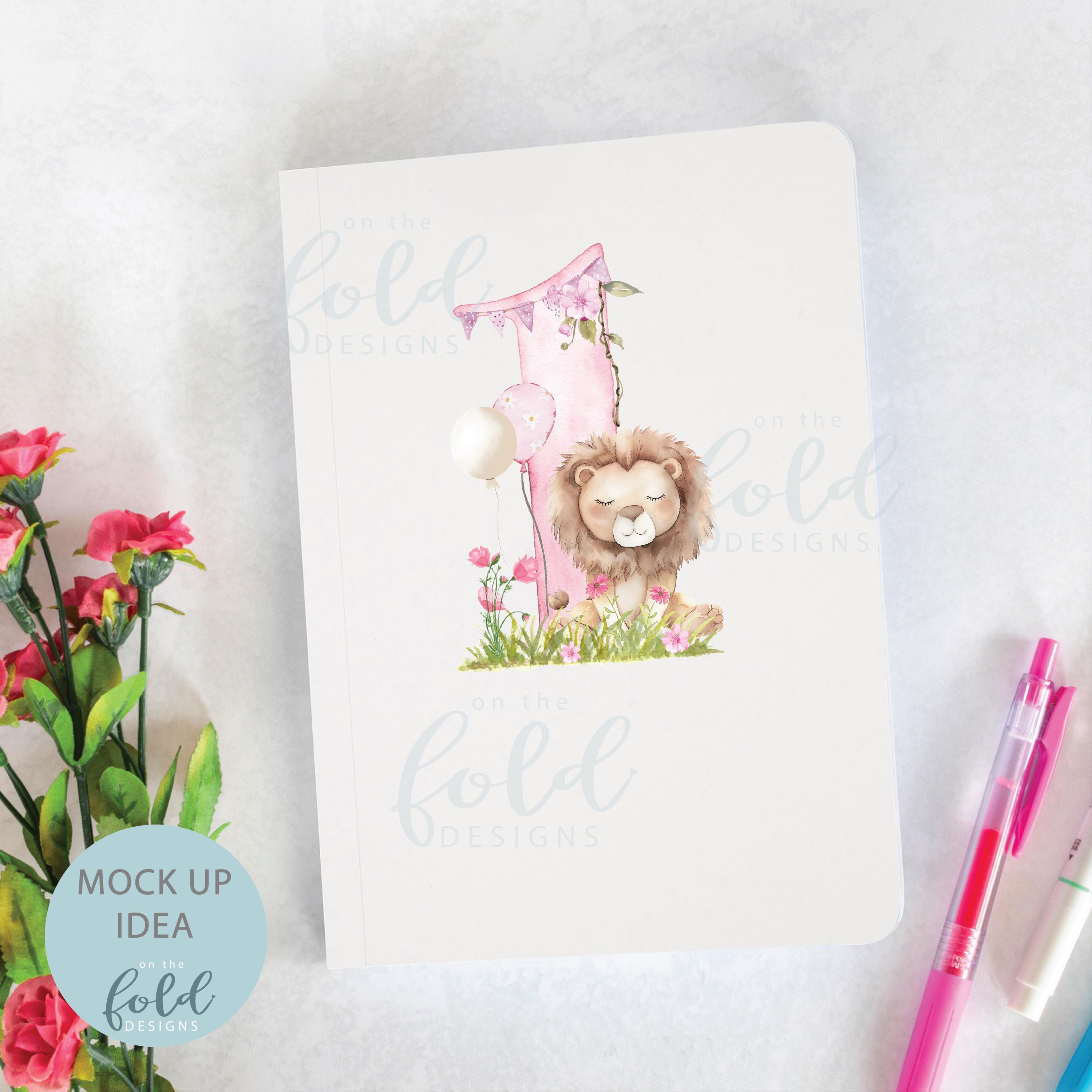 Lion 1st Birthday Clipart, Baby Cub, Safari, Jungle Watercolour Card ...