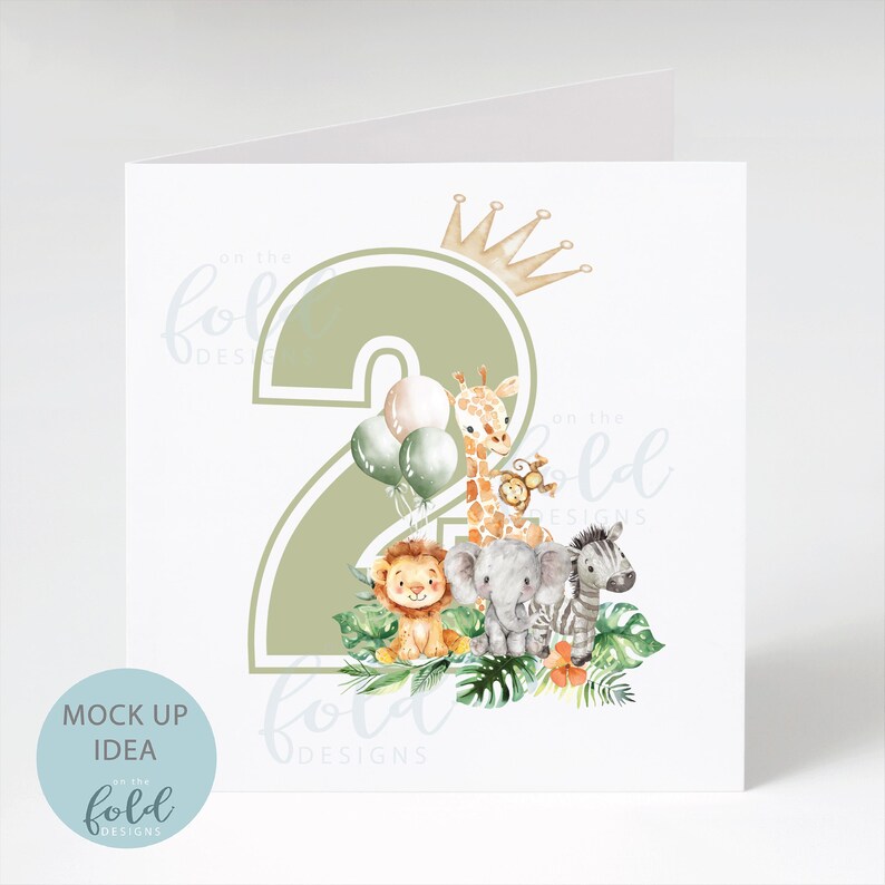 Safari 2nd Birthday, Clipart, Number Two PNG, Jungle Animal Sublimation ...