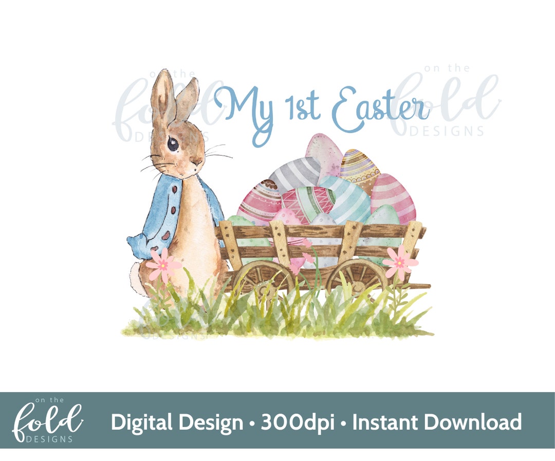 Peter Rabbit, Easter Egg Hunt, Watercolour PNG, Digital Clipart ...