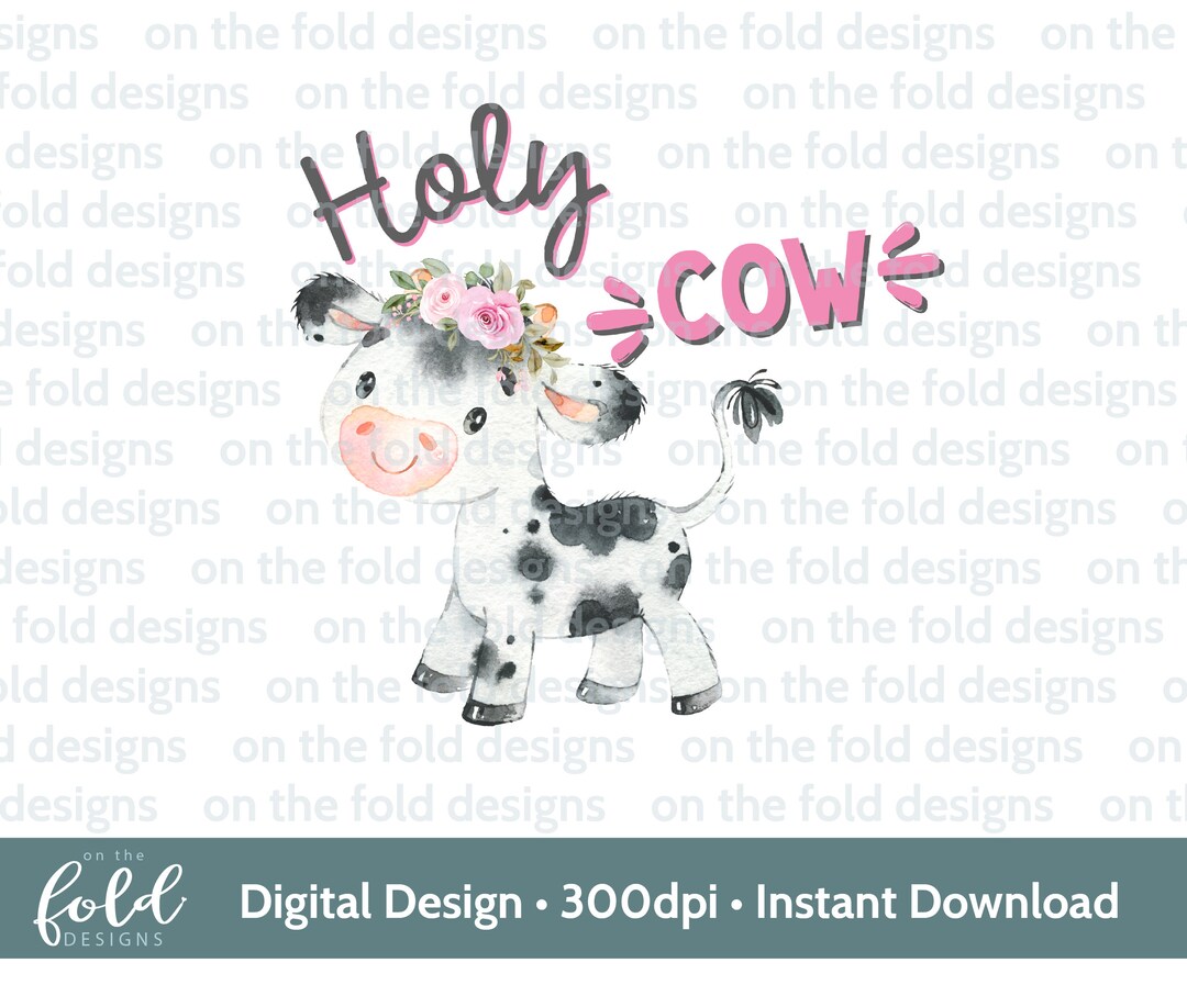 Cow Birthday, Clipart, Birthday, Holy Cow, Pink, Farm Yard, Floral ...