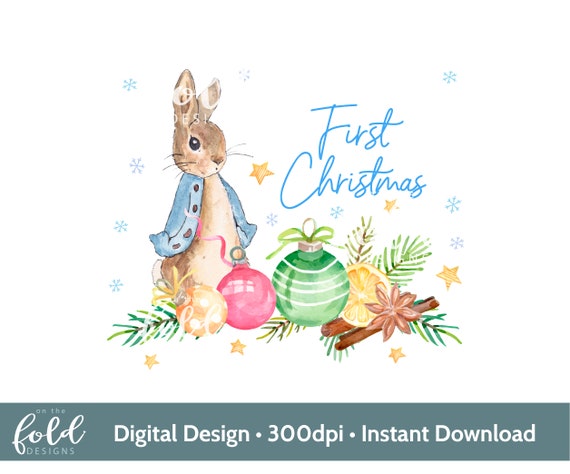 Peter Rabbit First Christmas Sublimation Design PNG Instant - Etsy