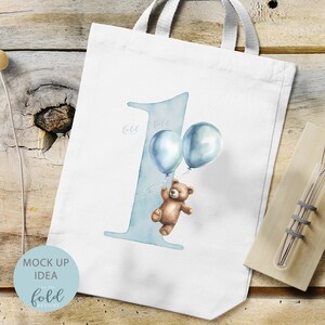 Teddy Bear, Number 1, Balloons, 1st Birthday, Clipart, Sublimation. PNG ...