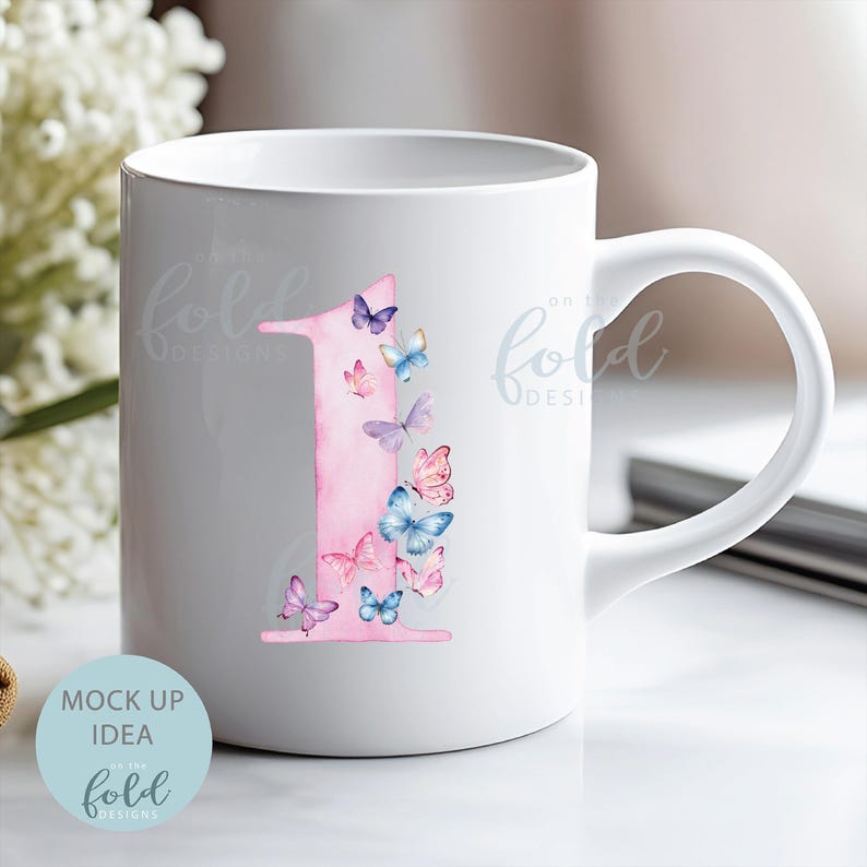 1st Birthday Butterfly Clipart Number One Image Png Instant Download ...