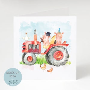 Pig Tractor Clipart, Farm Animal Sublimation, Farmyard Fun, Birthday ...