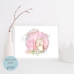 Owl 1st Birthday Clipart Design, Pink Girly Png Floral Composition ...