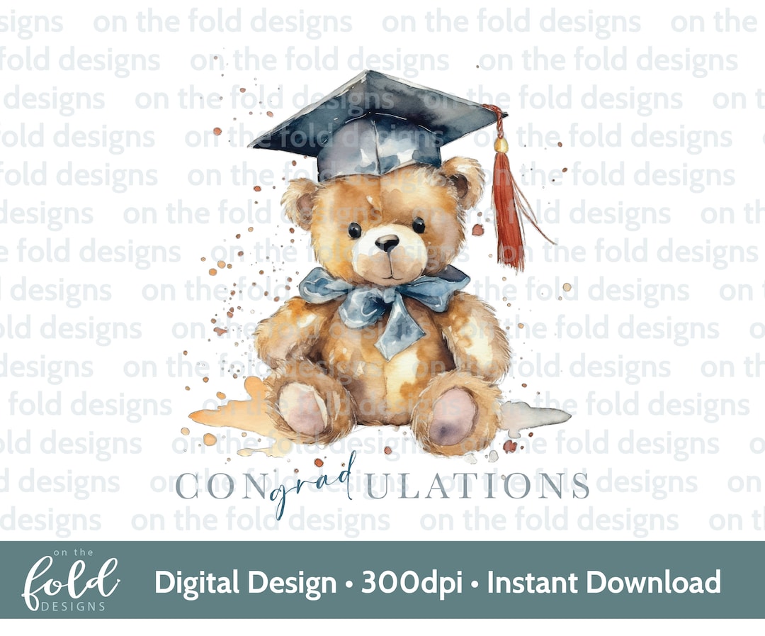Graduation, Cap and Gown, Degree, Teddy Bear, Sublimation Clipart ...
