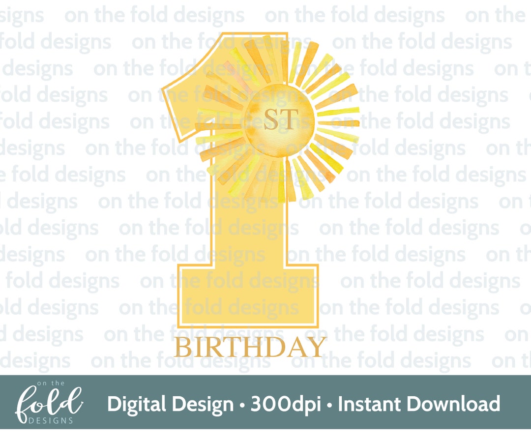1st Birthday, Clipart Once Around the Sun Number One PNG, Sublimation ...
