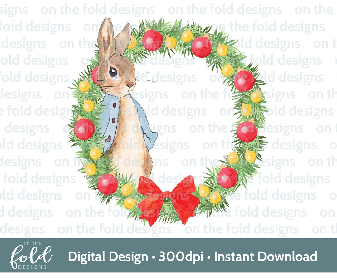 Peter Rabbit Christmas Wreath PNG Instant Digital Clipart - Etsy
