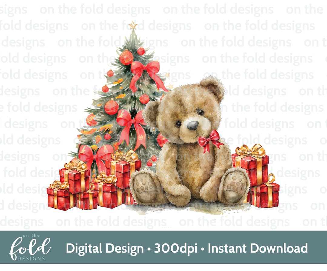 Christmas Teddy, Xmas, Red PNG Instant Digital Clipart Download, Baby ...