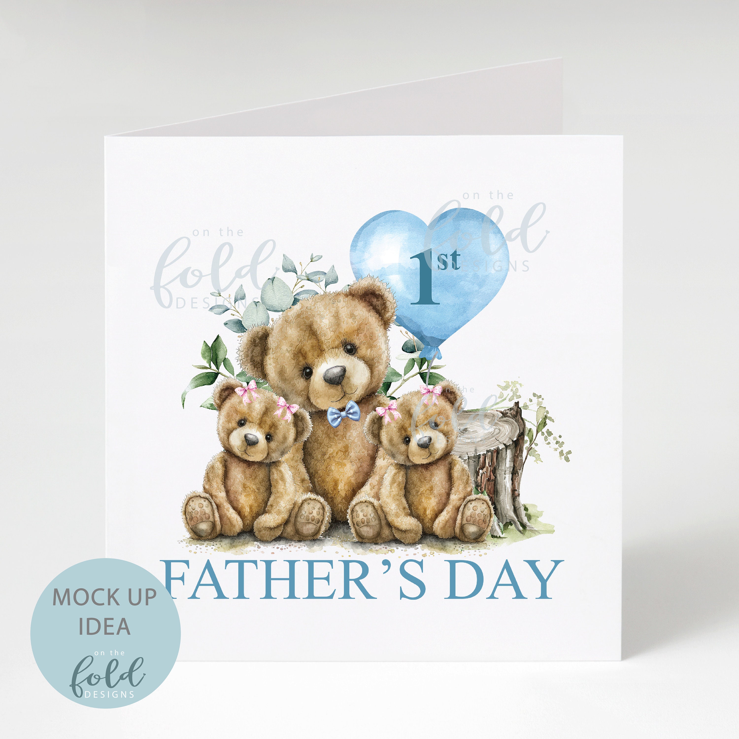 Twin Dad Teddy Bear 1st Fathers Day Clipart PNG Download Transparent ...