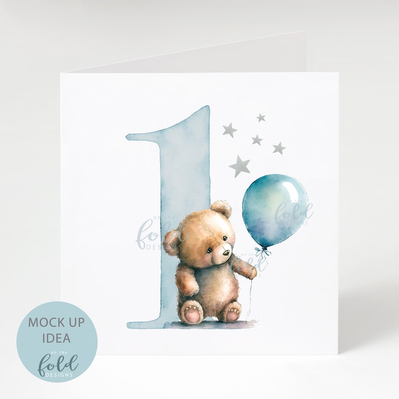Teddy Bear Number 1 Balloons 1st Birthday Clipart - Etsy