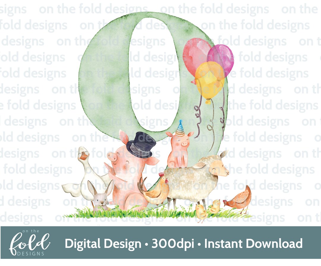 9th Birthday Farm Animal Clipart, Sublimation, Farmyard Fun, Birthday ...