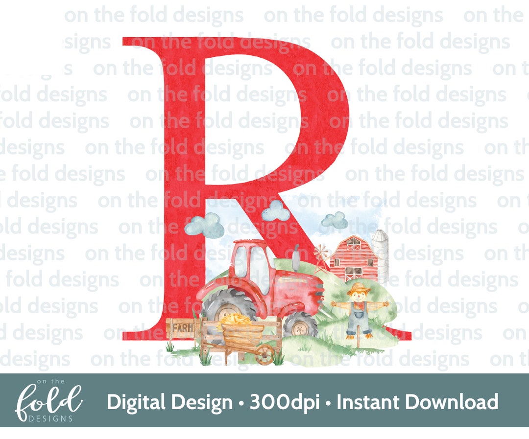 Farm Alphabet Letter R Clipart Red Tractor, Scarecrow PNG Clipart ...