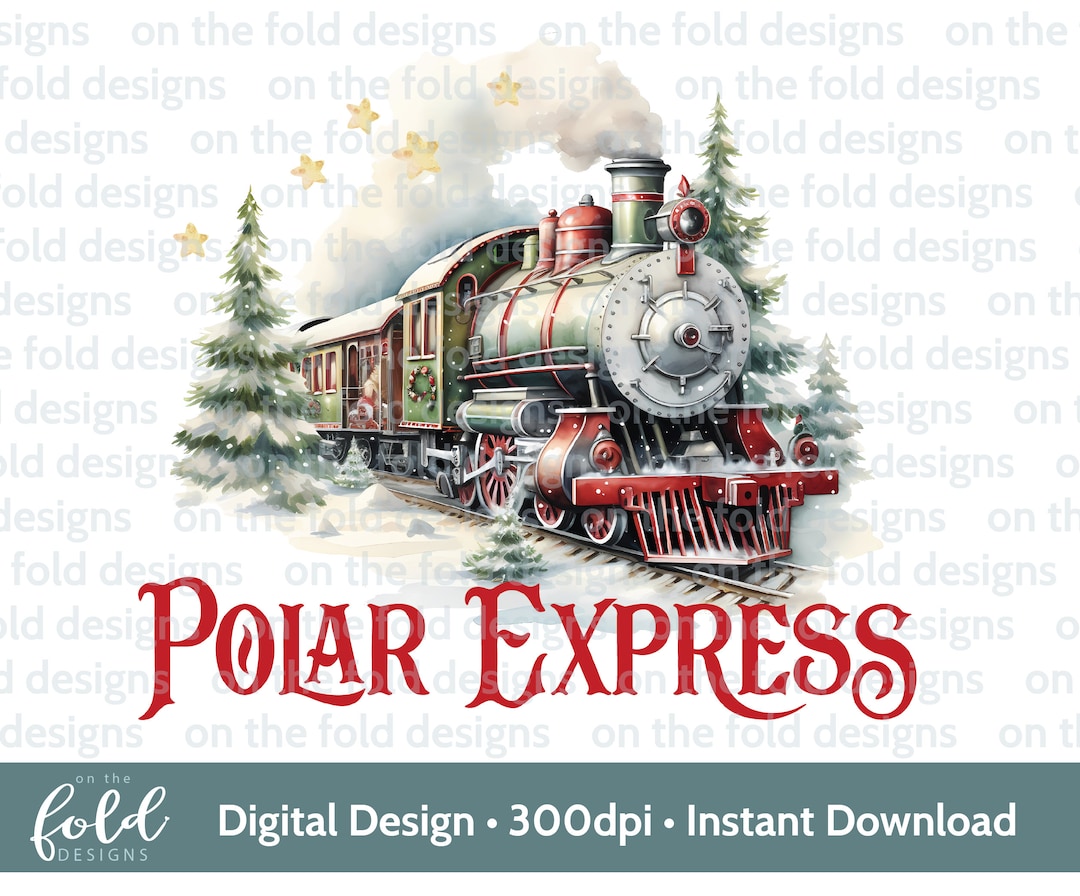 Polar Express Clipart, Traditional Christmas Train, Believe Bell, Santa ...