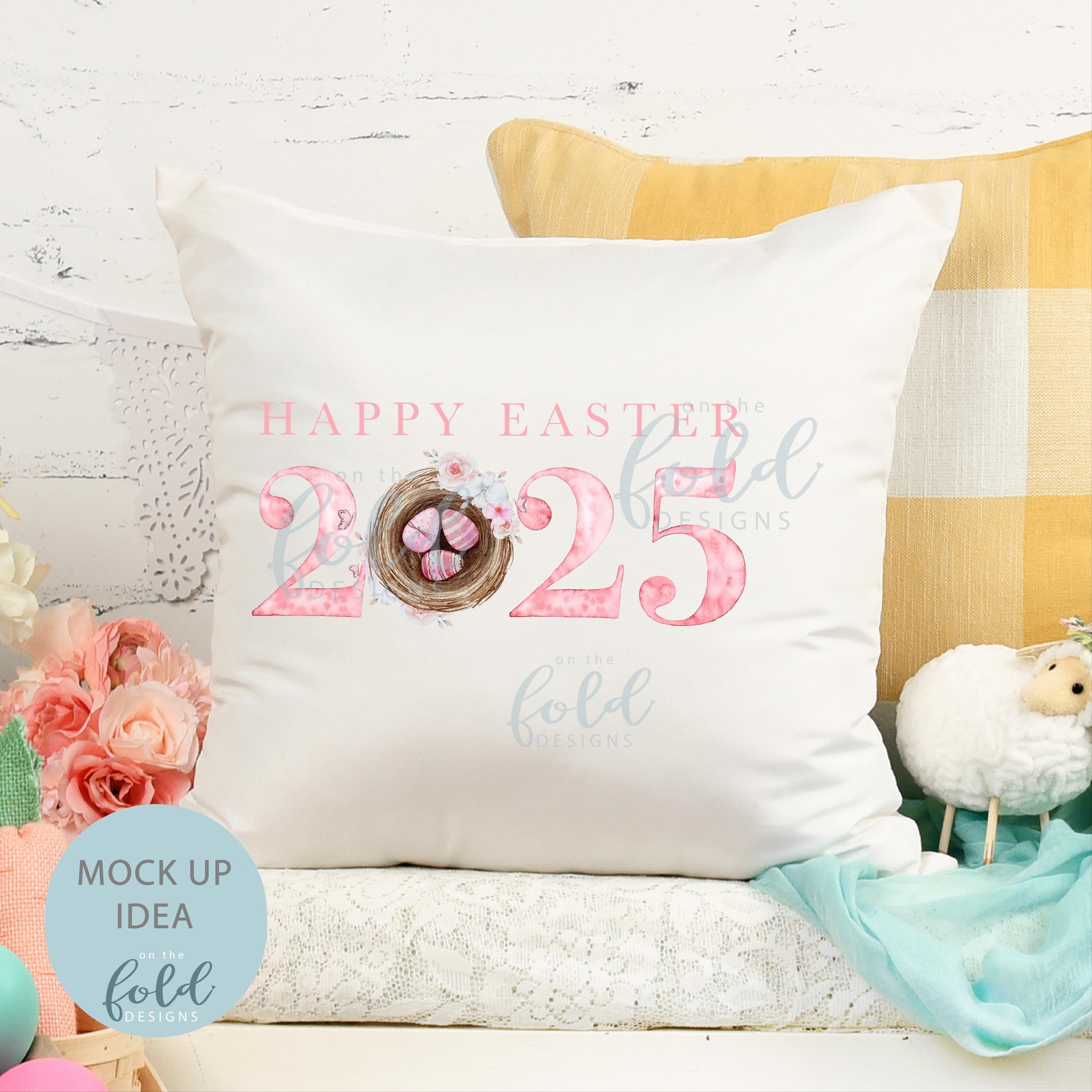 Happy Easter 2025 Clipart Pink Patel Colour PNG Instant Digital ...