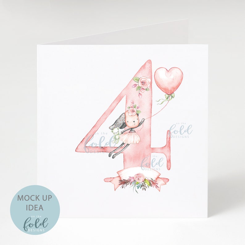 4th Bunny Balloon Clipart, Sublimation, Cute Rabbit, Fun, Birthday ...