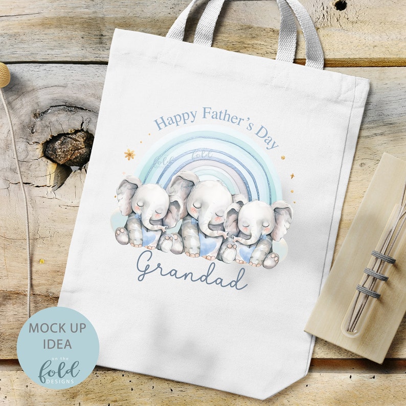 Fathers Day Grandad Clipart Elephant 1st Father's Day Blue Rainbow ...