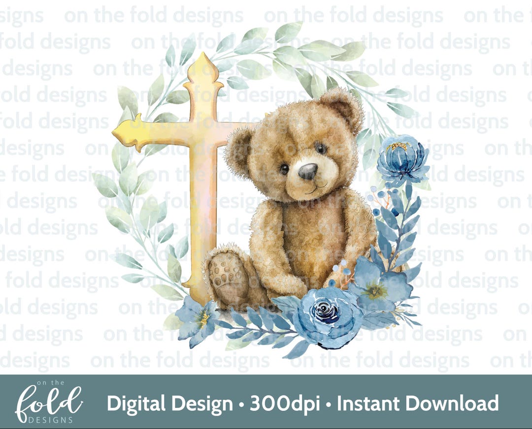 Teddy Bear Christening Clipart Baptism Naming Day Confirmation ...