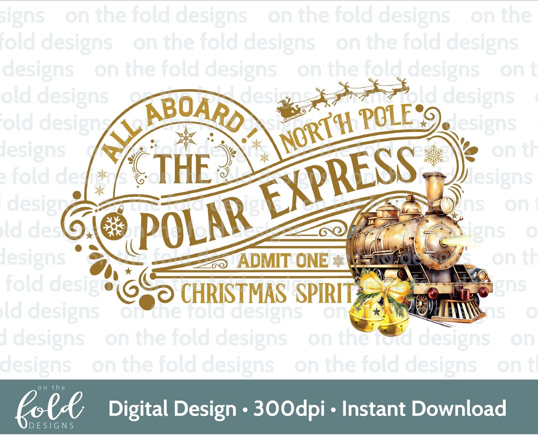 Polar Express Clipart, Christmas Train, Gold Train, Xmas Holiday, T ...