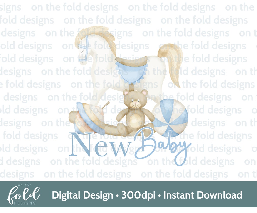 New Baby Rocking Horse Clipart Instant Download File, Transparent ...