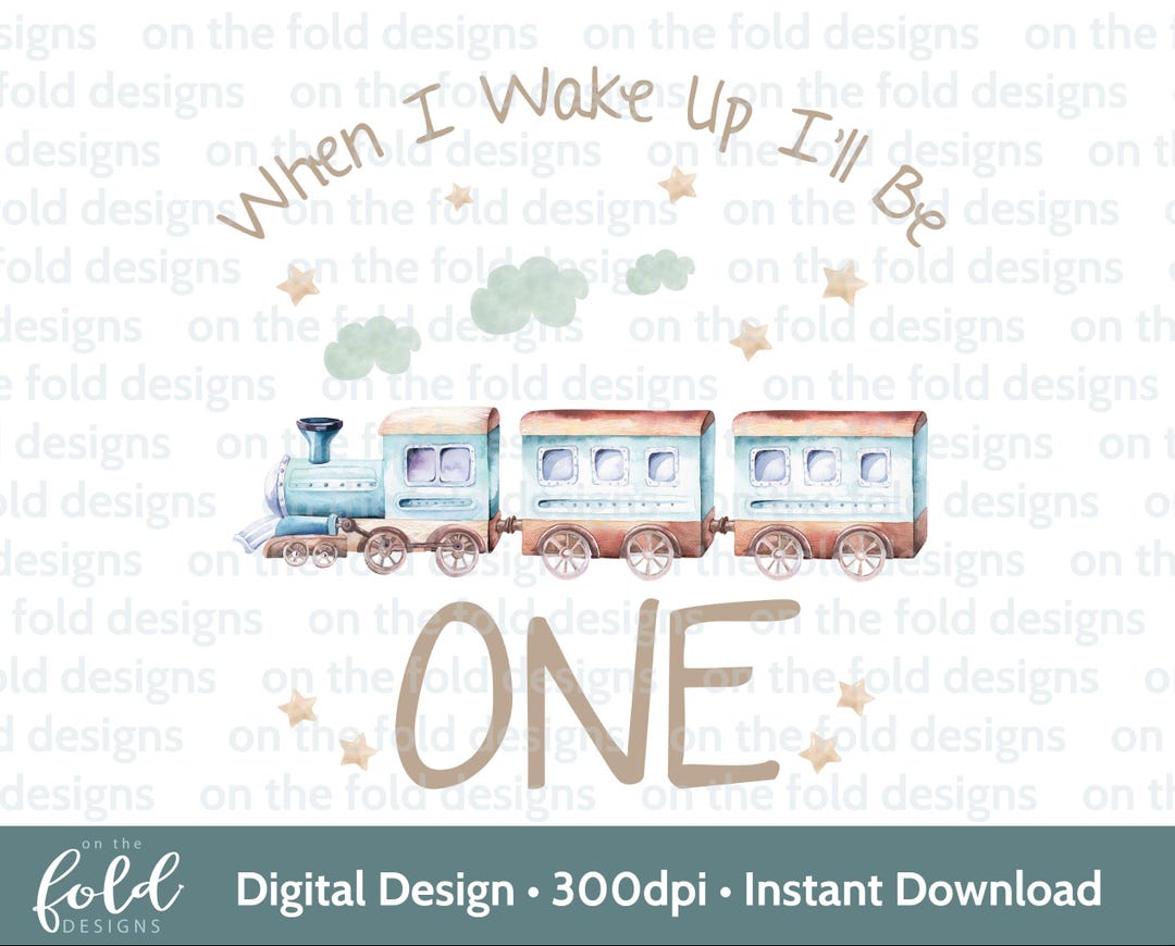 Train 1st Birthday Clipart, Sublimation PNG., Water Slide Sticker Print ...
