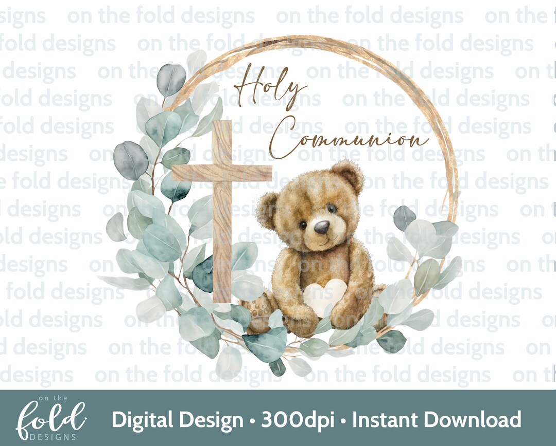 Holy Communion Clipart Teddy Bear Christening Baptism Cross PNG ...