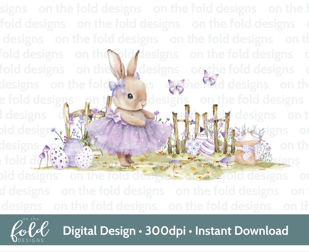 Easter Clipart Purple Bunny Rabbit Ballerina Egg Watercolour PNG ...