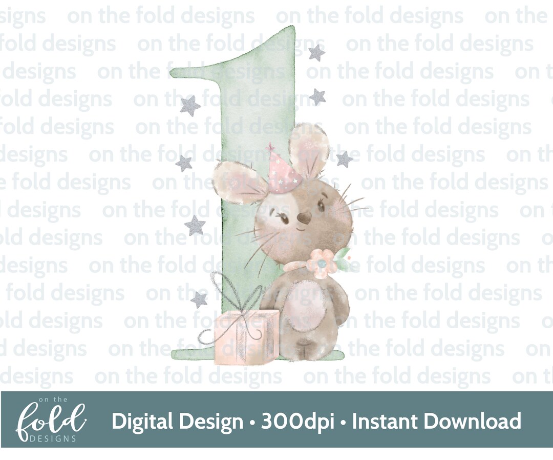 Mouse, Number 1, Balloons, 1st Birthday, Clipart, Sublimation. PNG ...