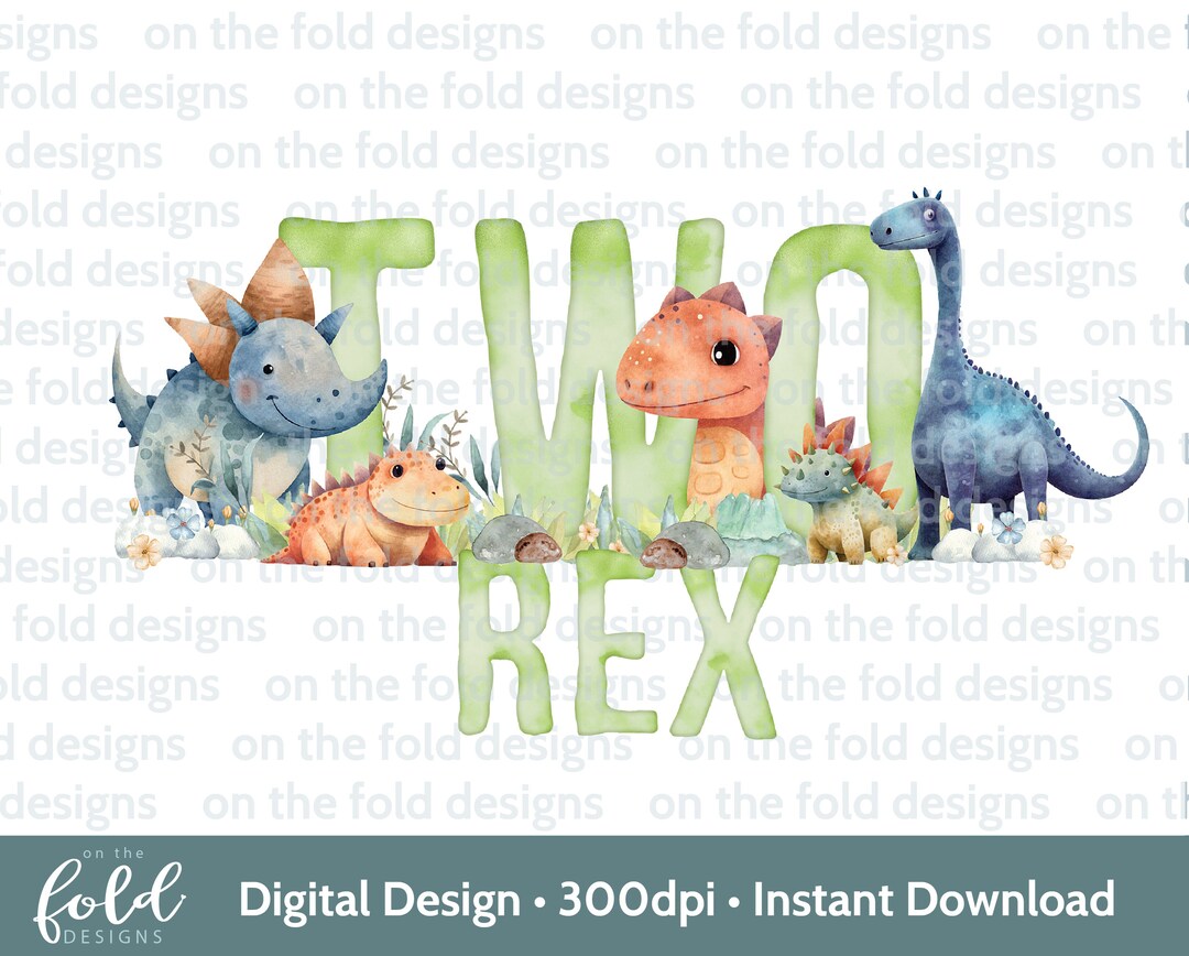 Dinosaur Number Two, 2nd Birthday, Dino PNG, Clipart Design Transparent ...