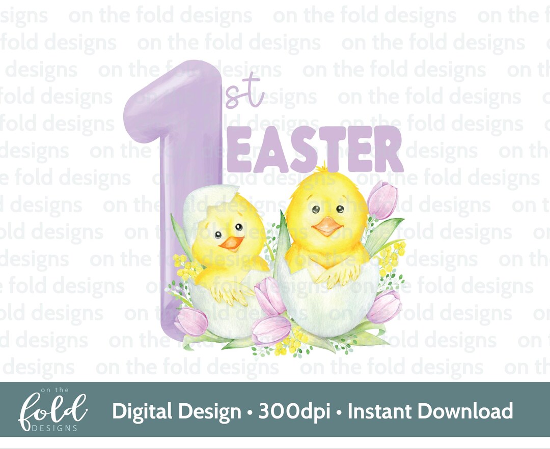 Lilac Easter Chick Clipart 1st Easter Egg Watercolour PNG Digital ...