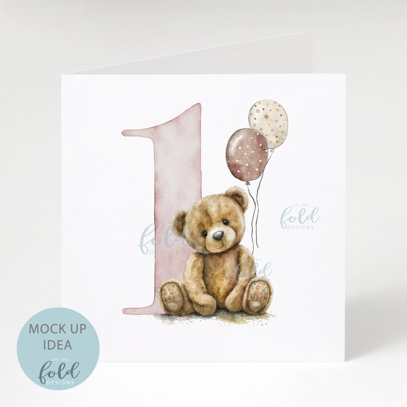 Teddy Bear Number 1 Balloons 1st Birthday Clipart - Etsy UK
