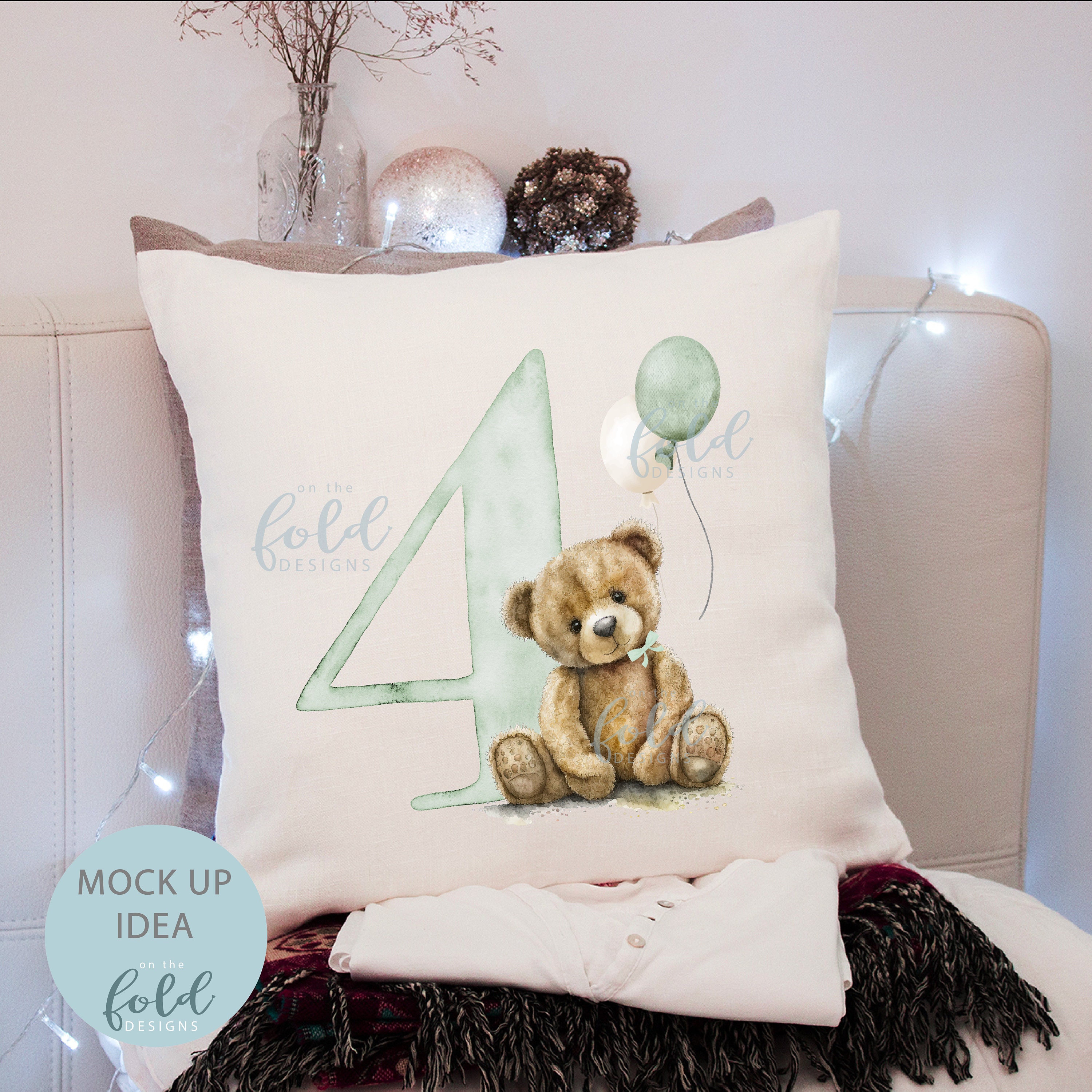 Teddy Bear, Number 4, Balloons, 4th Birthday, Clipart, Green Balloons ...