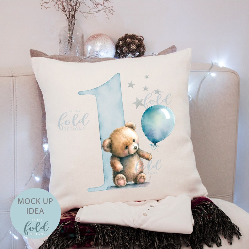 Teddy Bear Number 1 Balloons 1st Birthday Clipart - Etsy