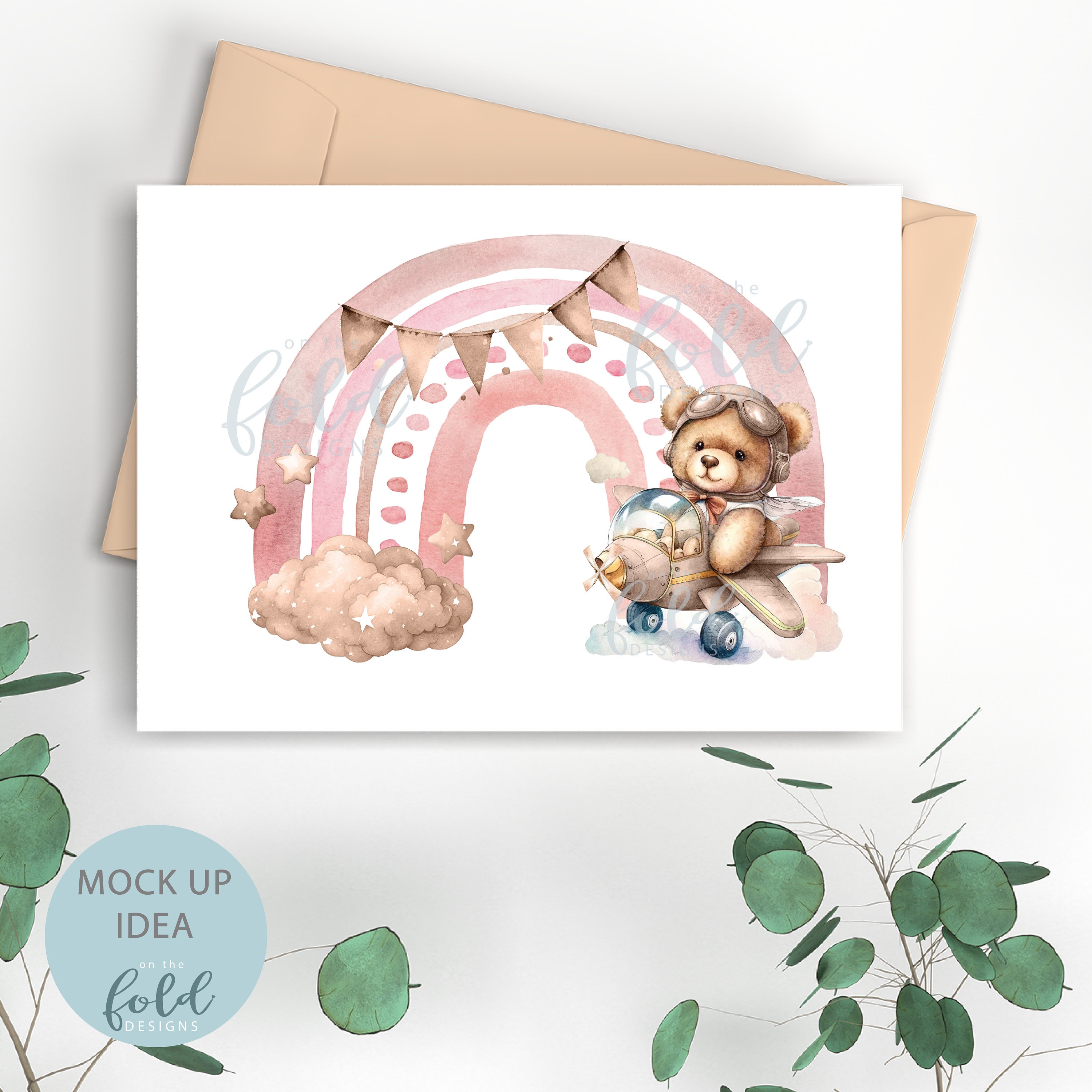 Teddy Rainbow Plane PNG Transparent Clipart Design New Baby - Etsy