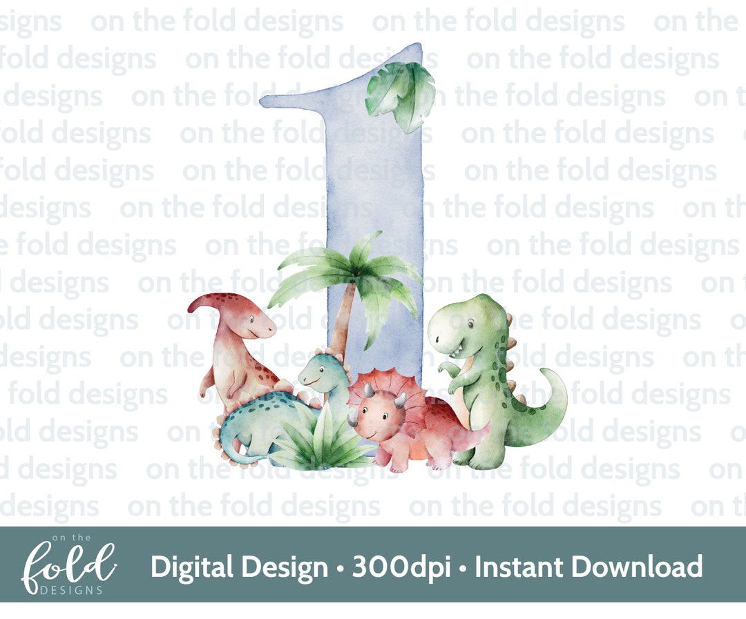 Dinosaur Number One, 1st Birthday, Dino PNG, Clipart Design Transparent ...
