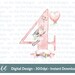 4th Bunny Balloon Clipart, Sublimation, Cute Rabbit, Fun, Birthday ...