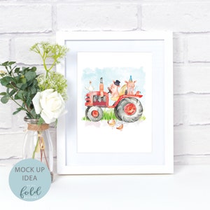 Pig Tractor Clipart, Farm Animal Sublimation, Farmyard Fun, Birthday ...