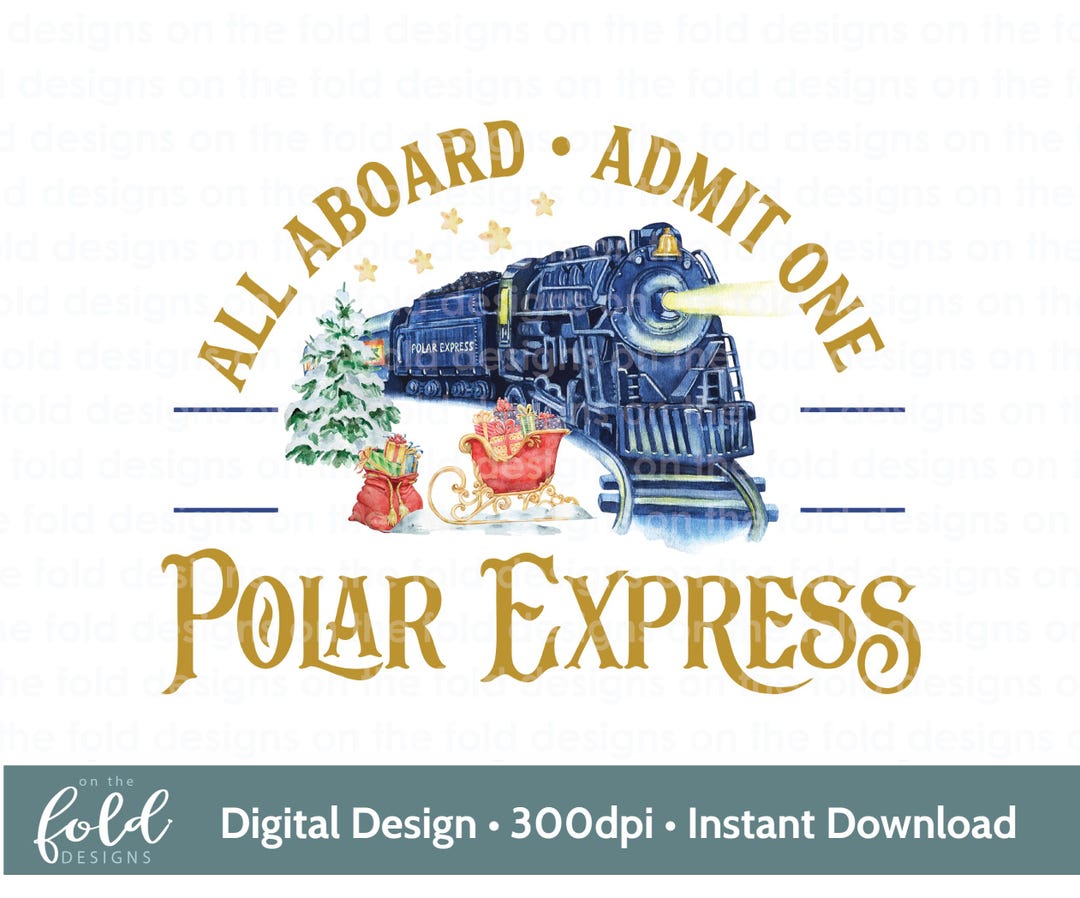 Polar Express Clipart, Christmas Train, Blue Train Ticket, Santa ...