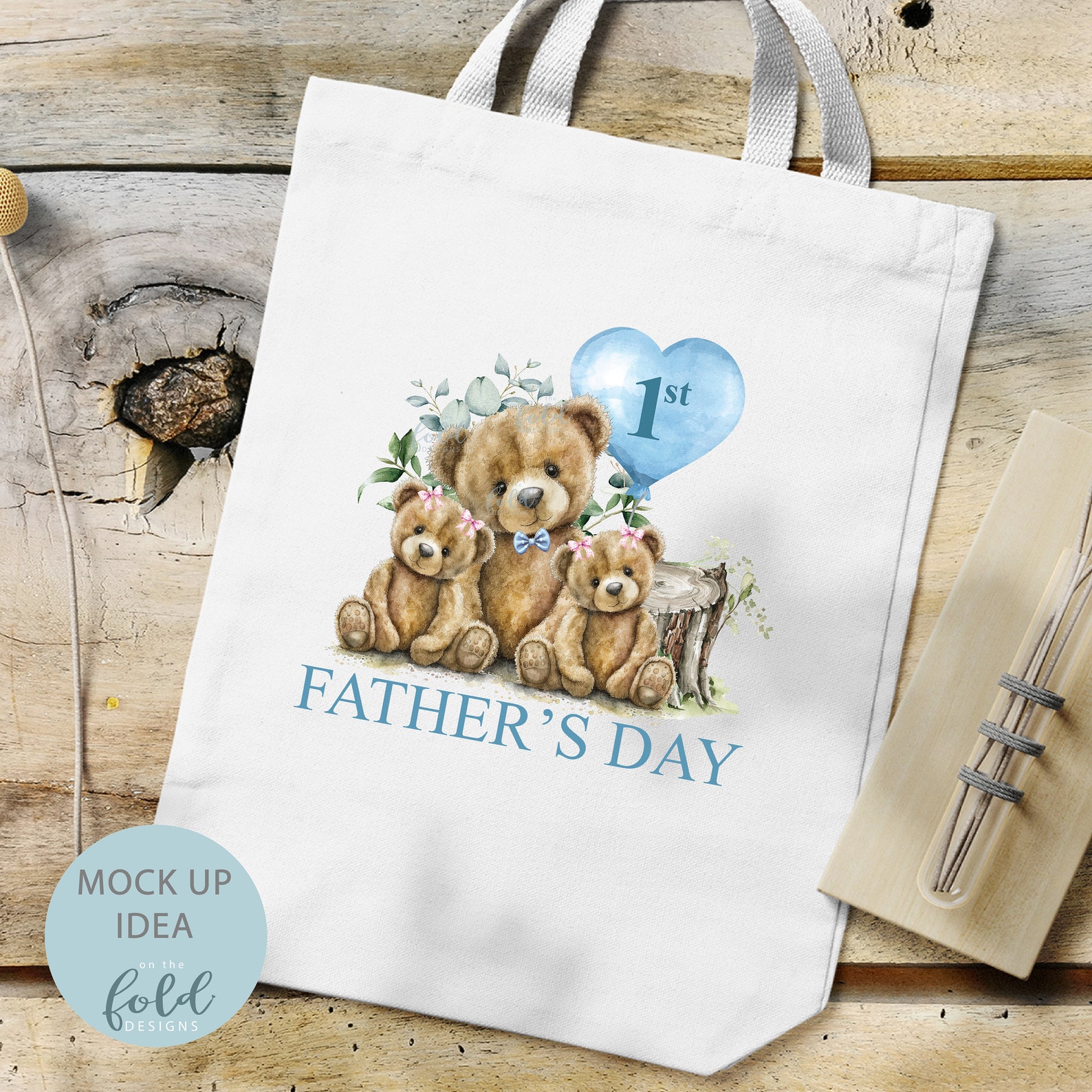 Twin Dad Teddy Bear 1st Fathers Day Clipart PNG Download Transparent ...