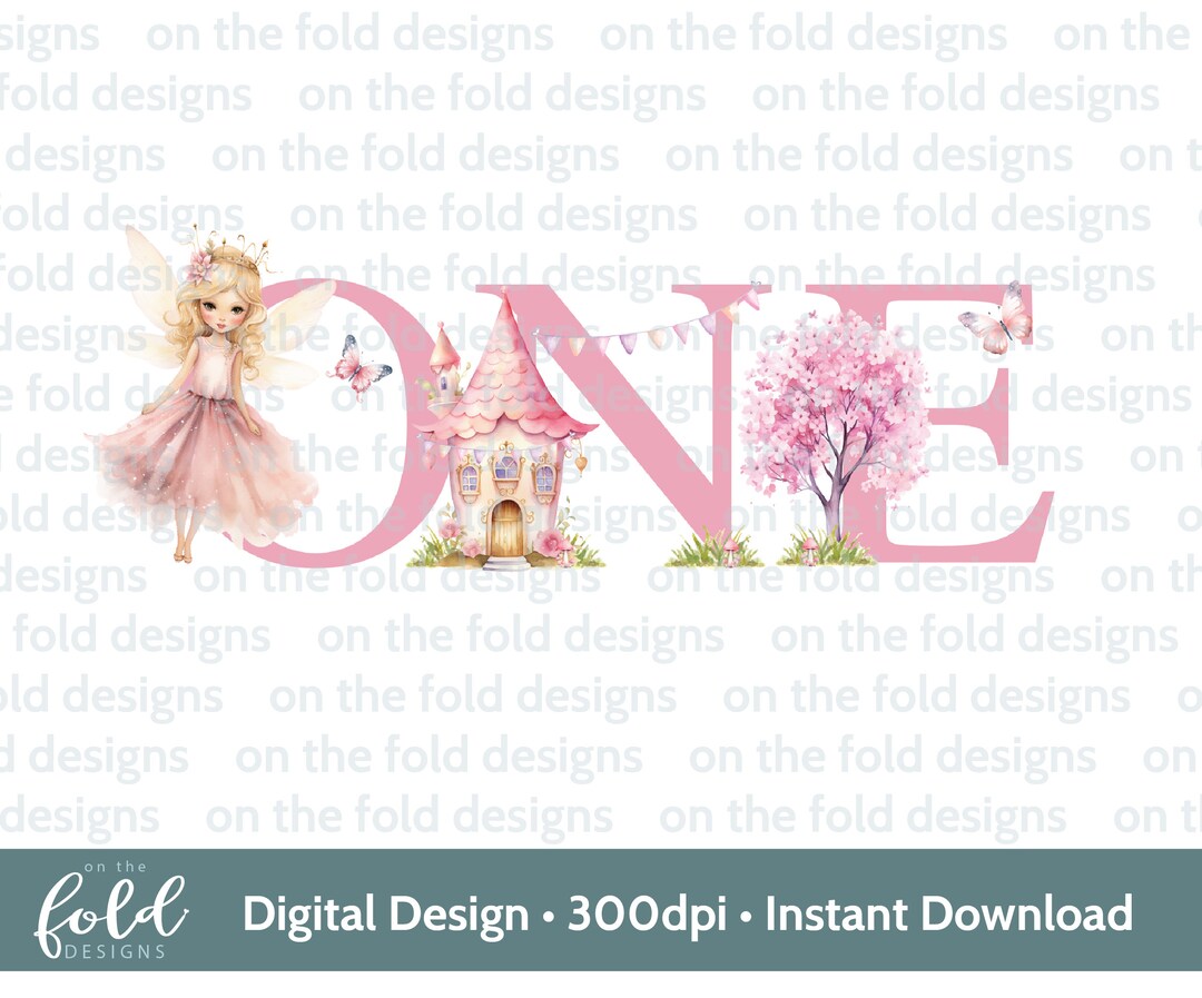 Fairy 1st Birthday, Number One, Watercolor Clipart, PNG, Girl Print ...