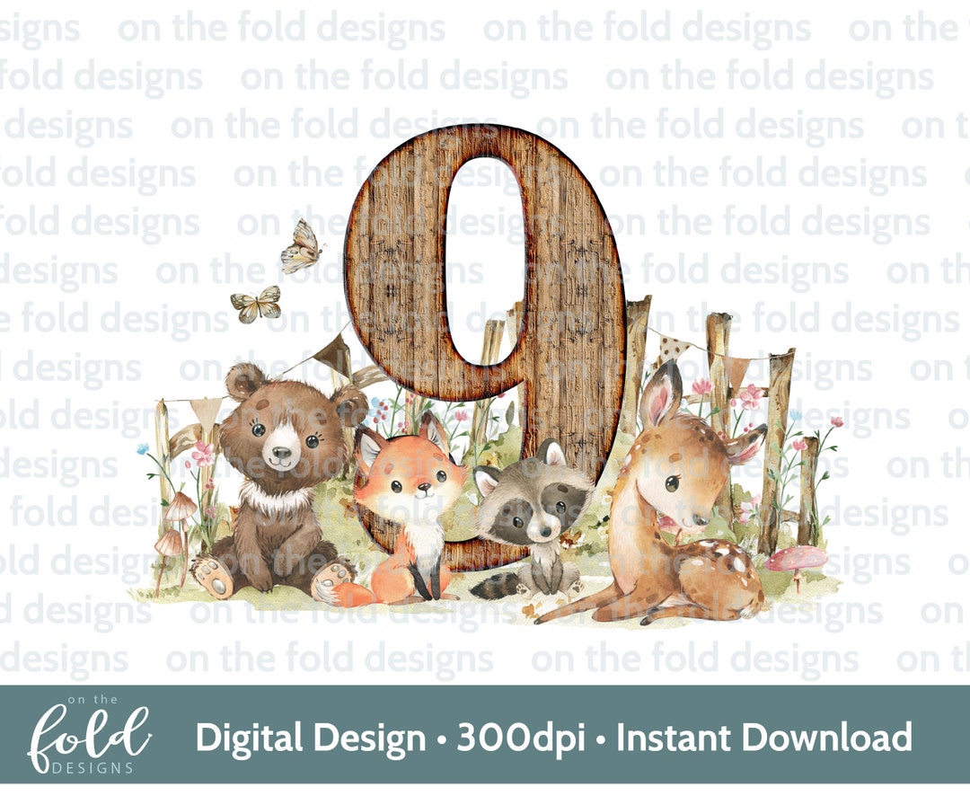 Nineth Birthday Woodland Animal Png Clipart Transparent, 9th Party ...