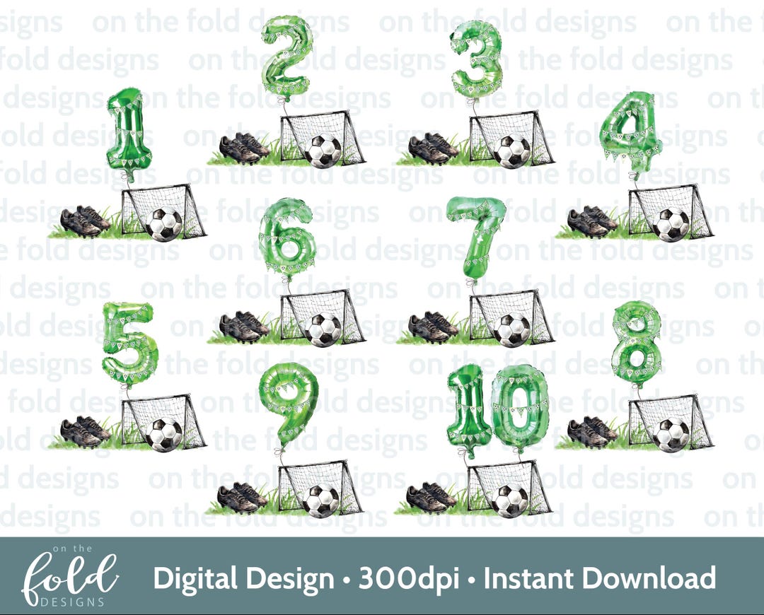 Football Birthday Clipart Number Set Soccer Boy Tshirt Baby Vest Card ...