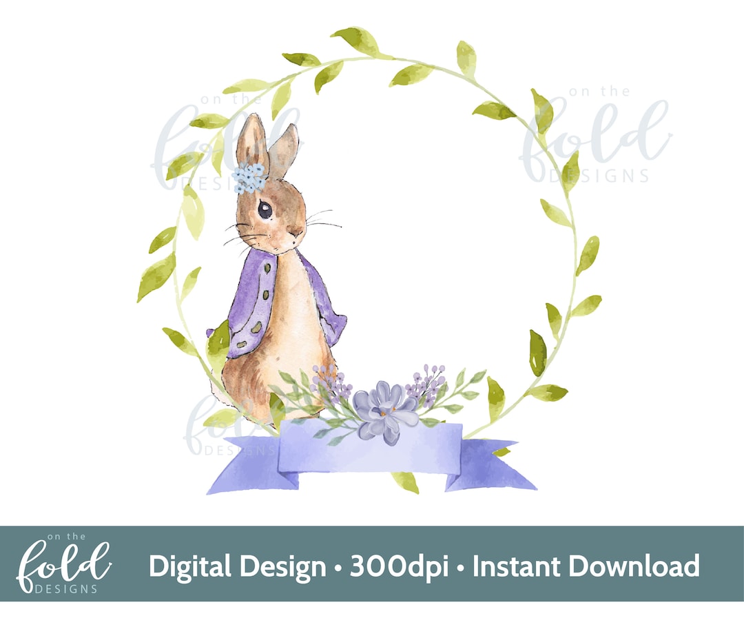 Flopsy Bunny Lilac Floral Watercolour PNG Instant Digital Clipart ...