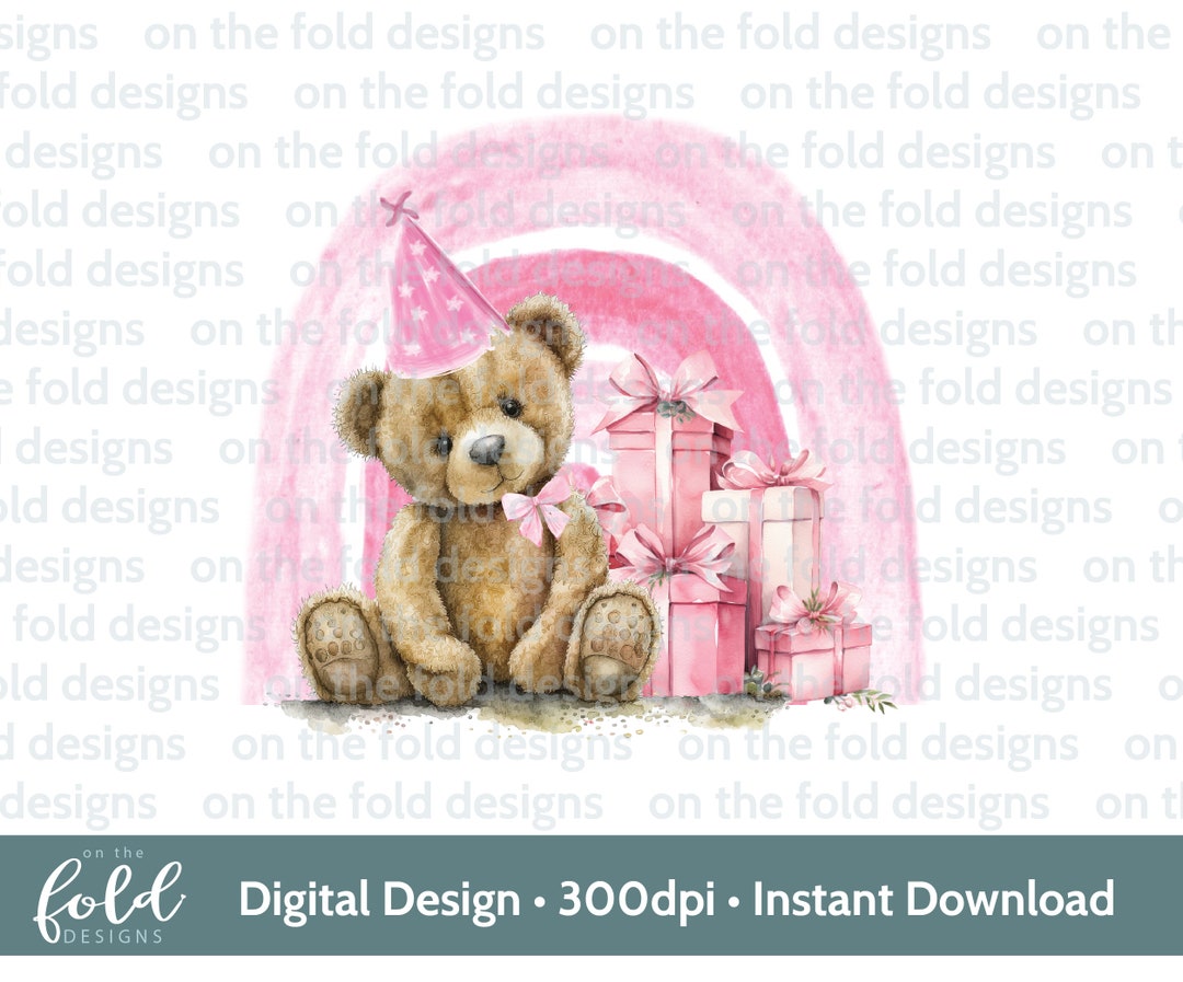 Teddy Bear, Pink Birthday Rainbow, Png Download, Transparent Background ...