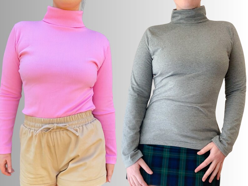 Women's Turtleneck Top Sewing Pattern - Winter Long Sleeved Top, Fold ...