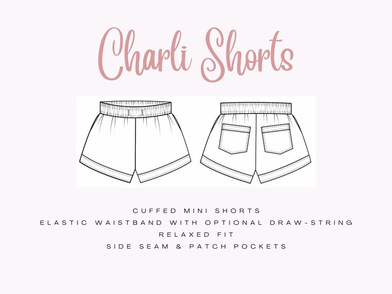 Womens Shorts PDF Sewing Pattern - Cuffed Design, Patch Pockets ...