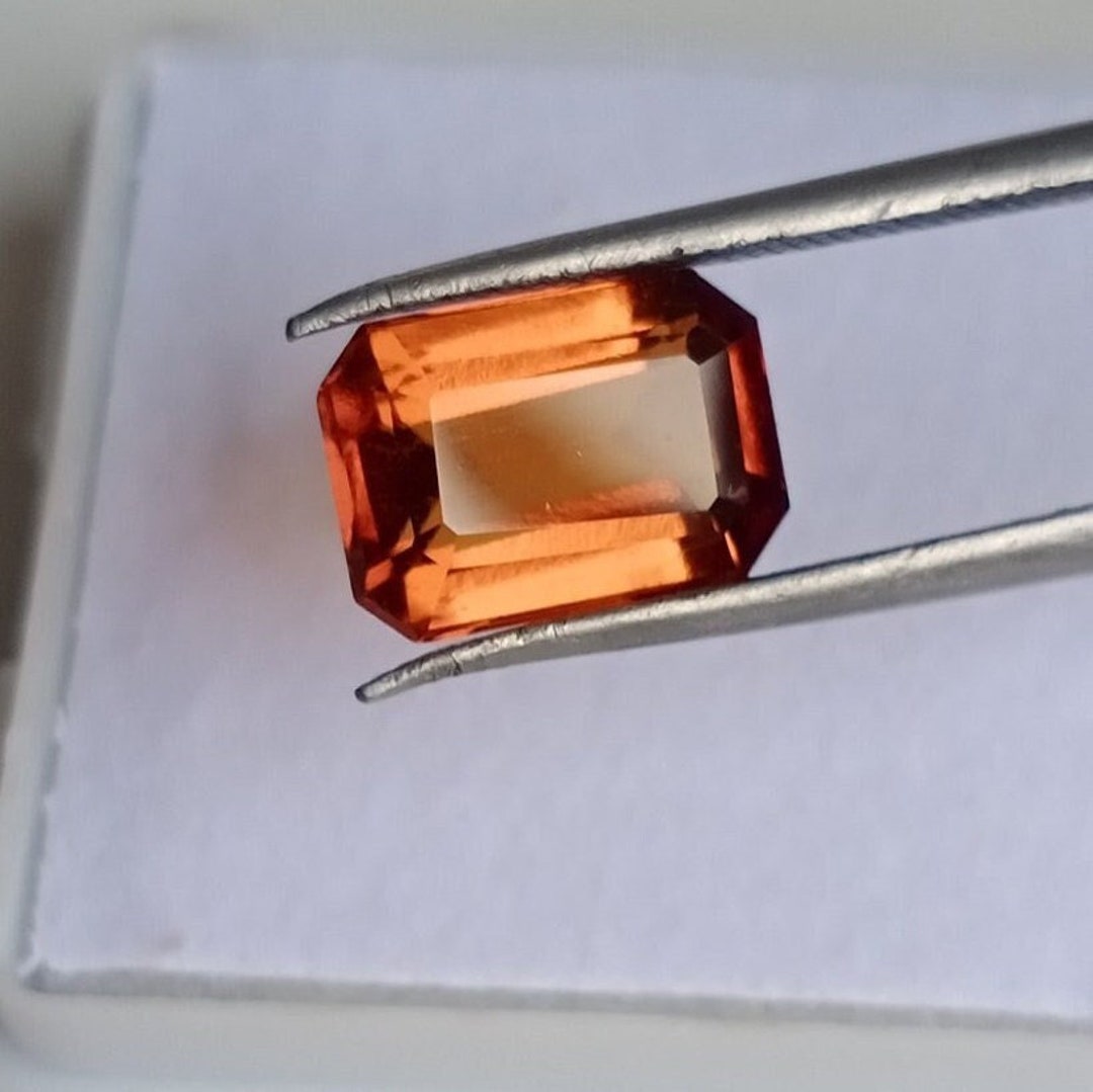 Top Natural Hessonite Garnet Emerald Cut Gemstone Top Luster - Etsy