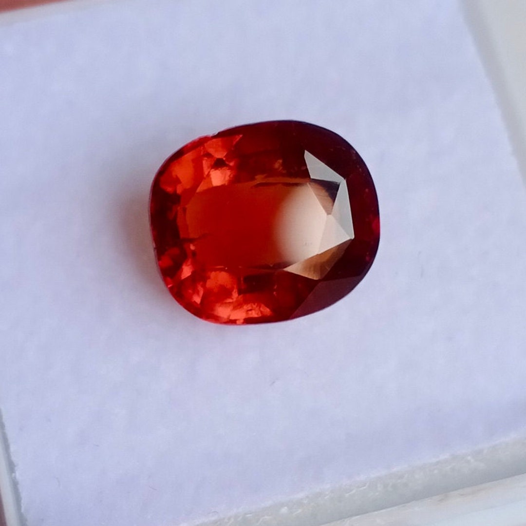 Hessonite Loose Gemstone Ring Size Red Color Hessonite Garnet 4.20ct ...