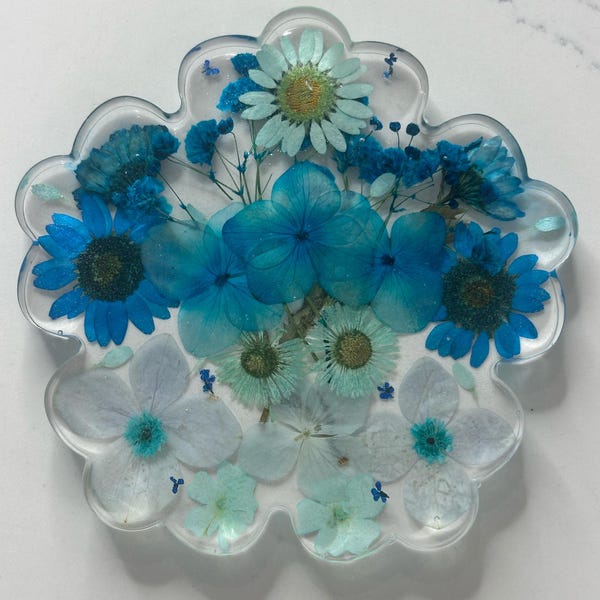 Resin Flower Coaster - Etsy