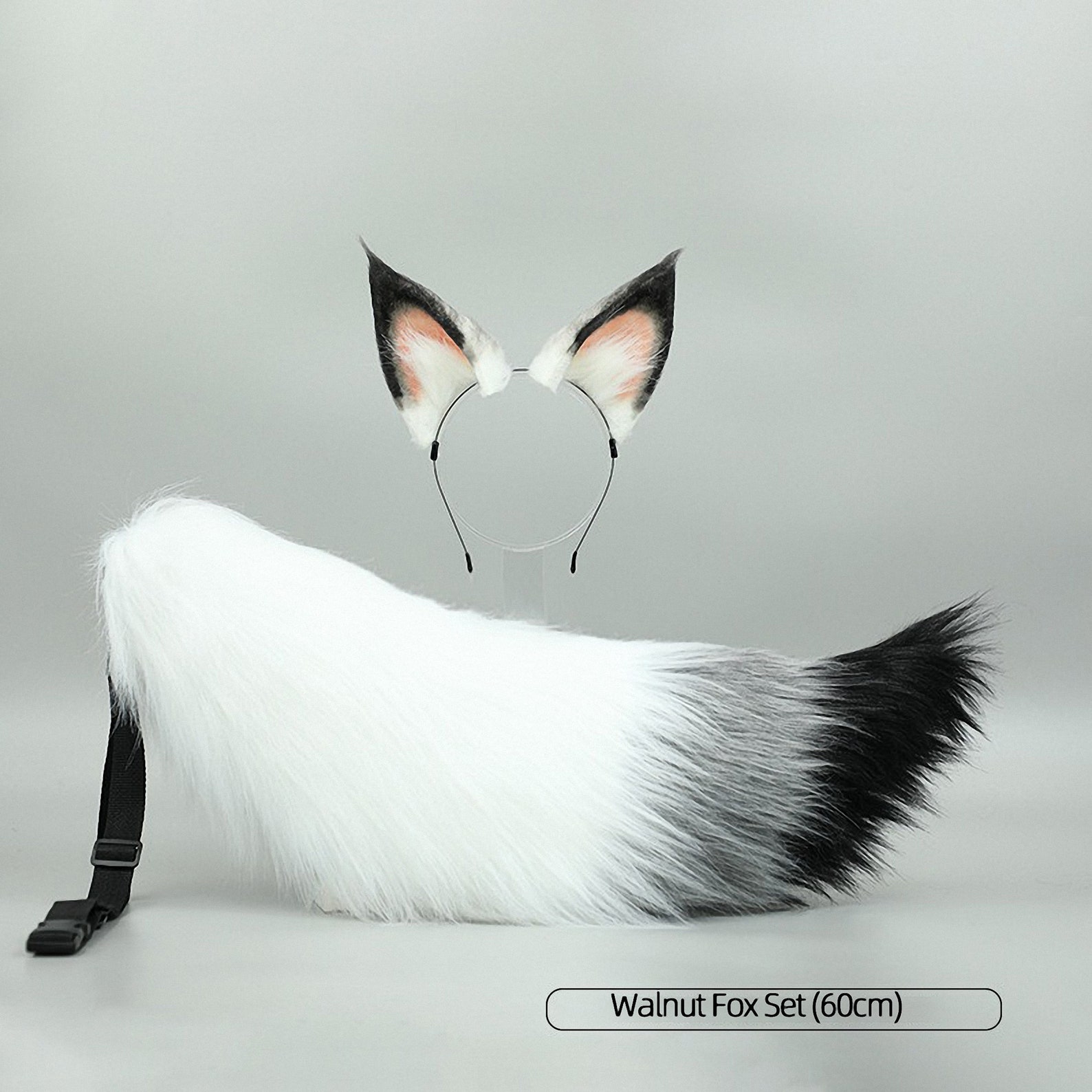 Walnut Fox Set,custom Animal Ears & Tail Set,gray Black Ears Beast Tail ...